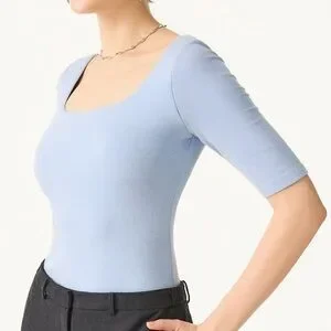 OGL | Tops | Ogl Litewarm Essential Square Neck Elbow Length Sleeve Bra ...